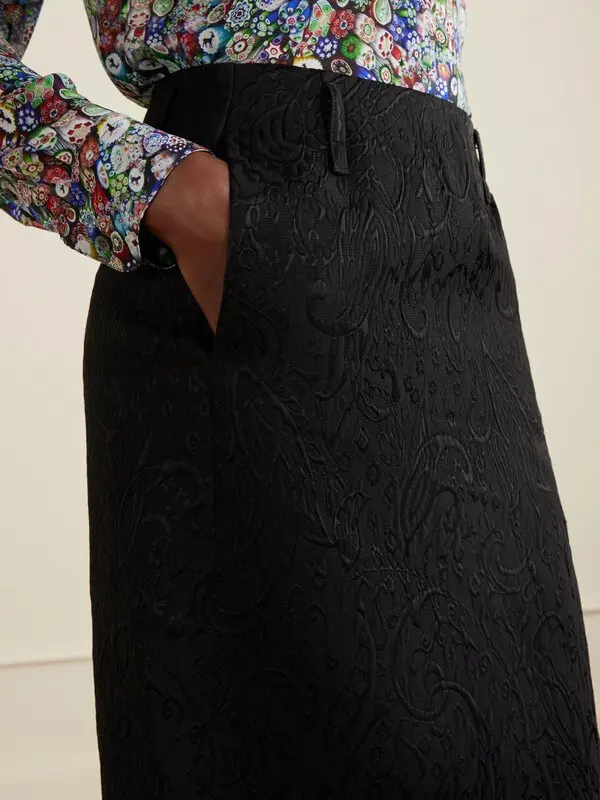 Dries Van Noten Motif Matelassé Jacquard Midi Skirt