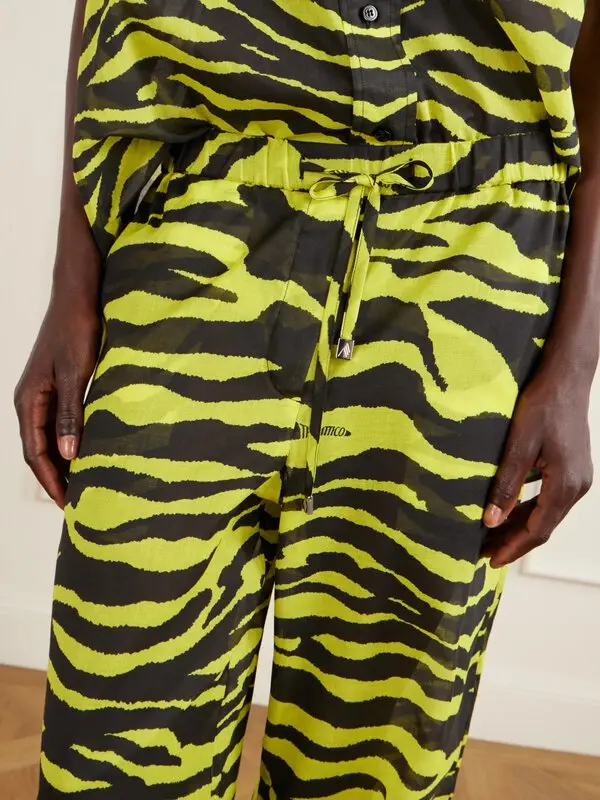 Attico Il Primo Bagno Animal-print Cotton Trousers