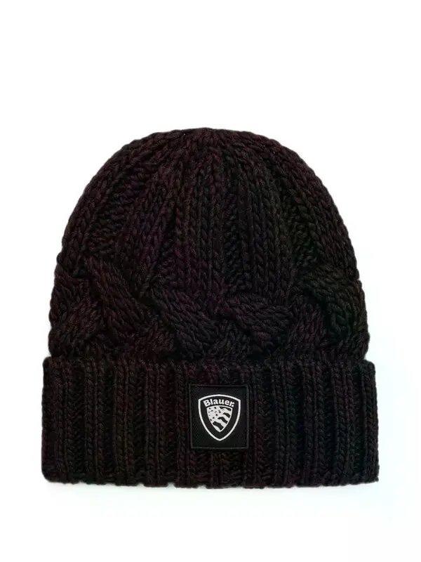 BLAUER. Corwin Cable-knit Beanie Hat - Red