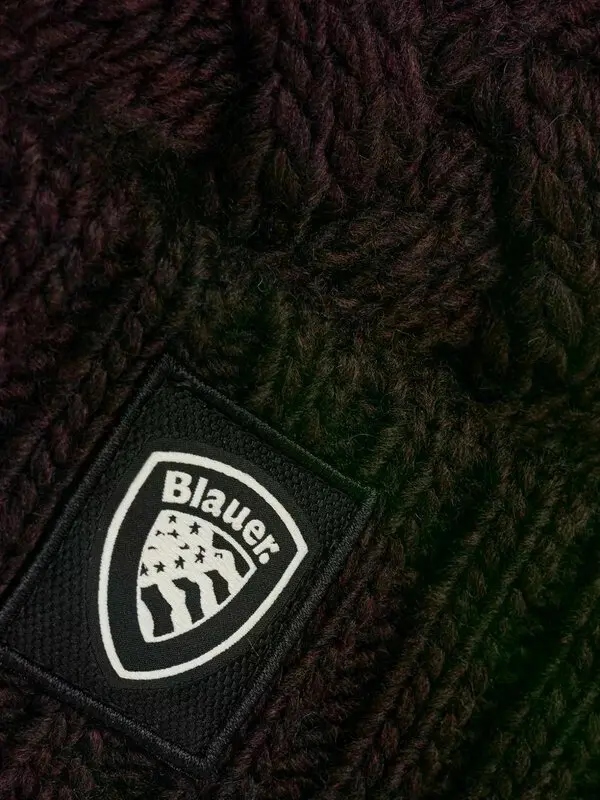 BLAUER. Corwin Cable-knit Beanie Hat - Red