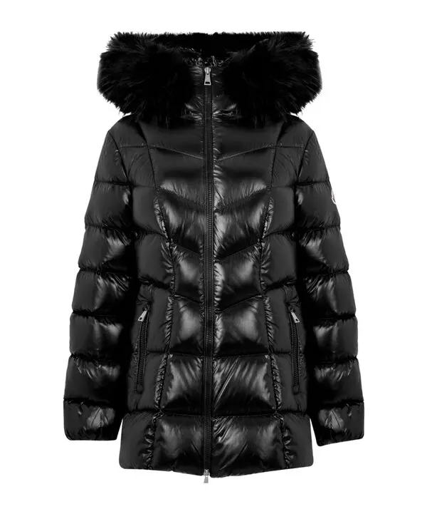 Moncler Shiny Hooded Puffer Coat