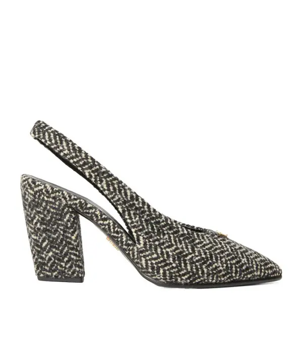 Prada Pointed Slingback Pumps - Black