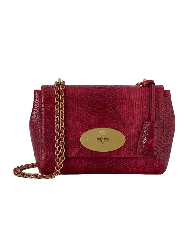 Mulberry Snake-embossed Flap Bag - Red