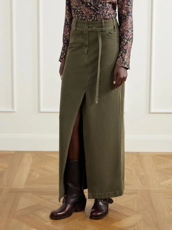 Dries Van Noten Long Overdyed Skirt