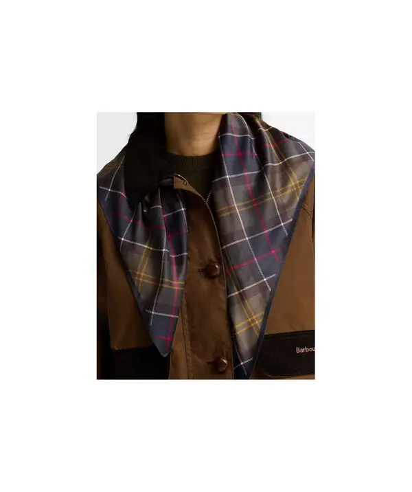 Barbour Diagonal Plaid Silk Scarf