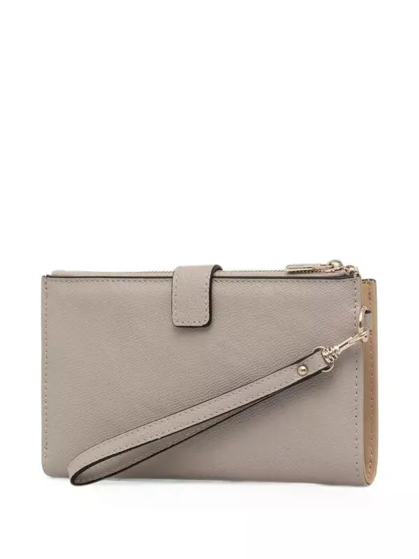 Guess Logo-plaque Wristlet Wallet - Neutrals