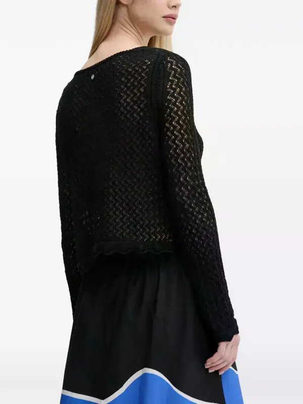 Desigual Pointelle-knit V-neck Sweater