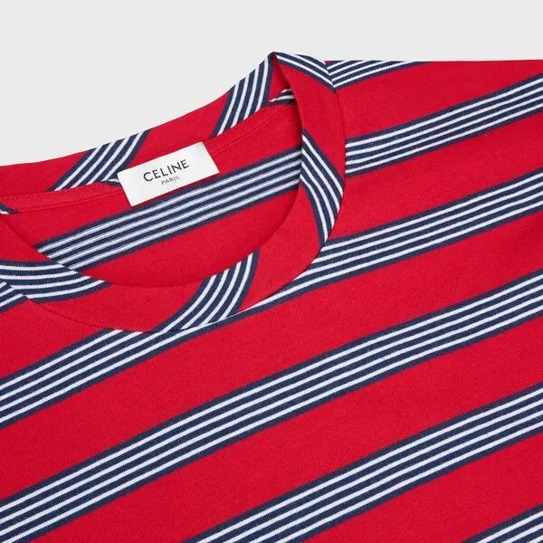 Celine Regular T-shirt In Striped Cotton Jersey
