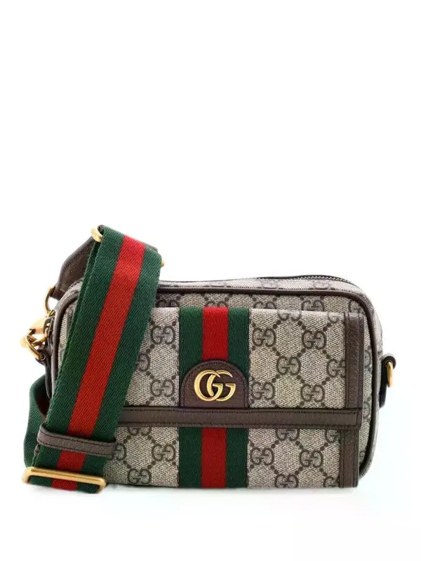 Gucci Ophidia Front Pocket Camera Bag Gg Coated Canvas Mini Shoulder Bag