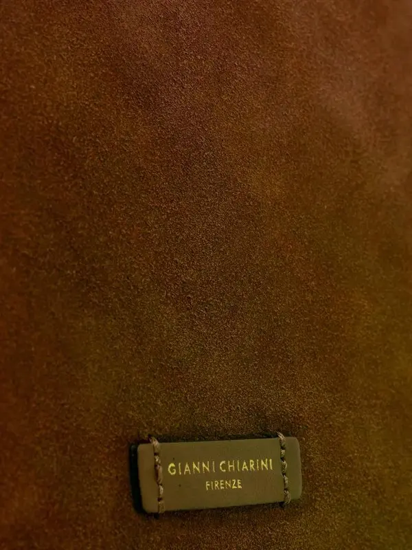 GIANNI CHIARINI Logo-patch Suede Crossbody Bag