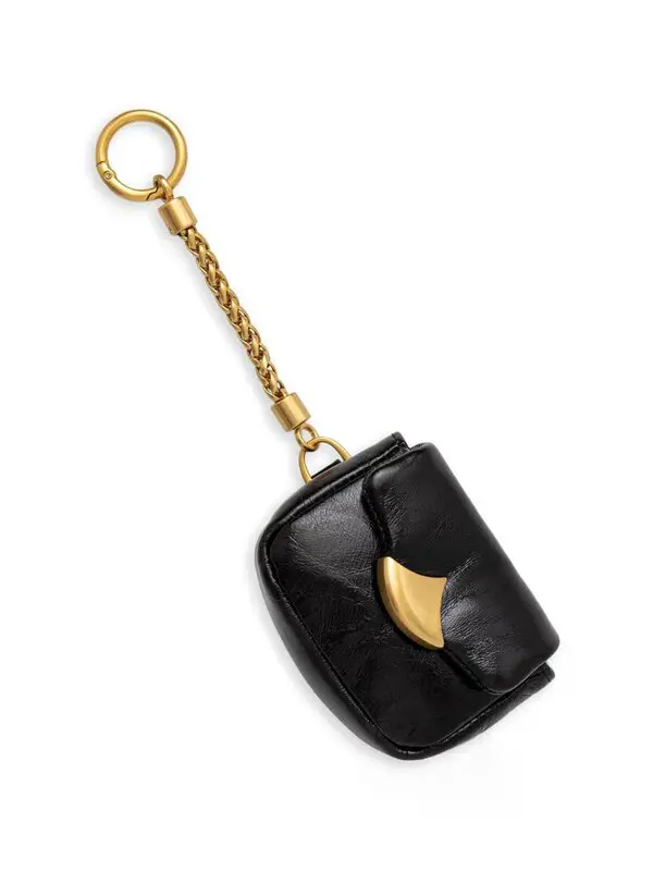SESSUN Leather Chain-link Charm - Black