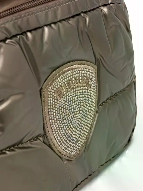 BLAUER. Quilted Crystal-logo Backpack - Brown