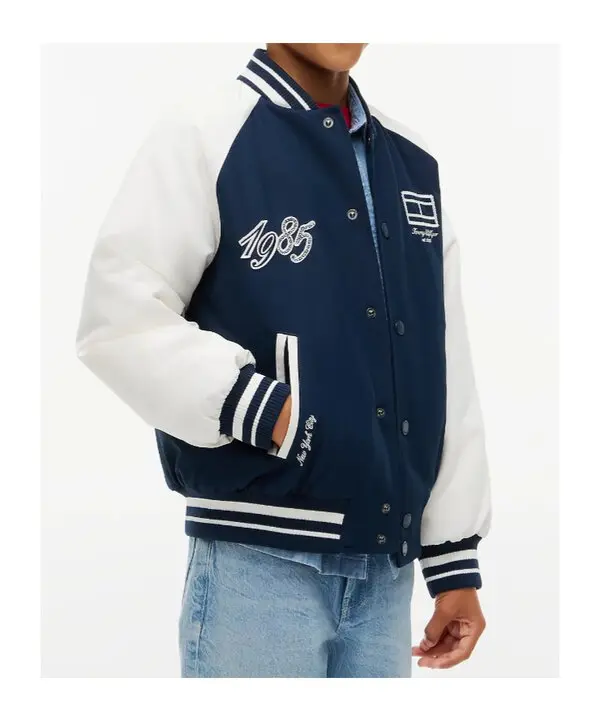 Tommy Hilfiger Logo Embroidery Relaxed Bomber Jacket