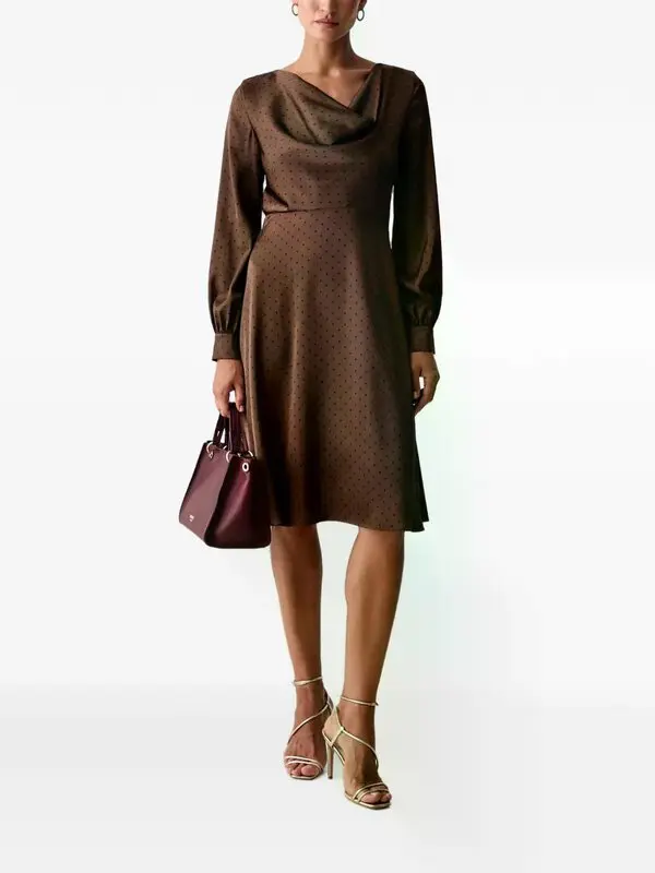 FRACOMINA Polka-dot Cowl-neck Midi Dress
