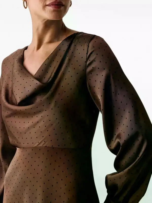 FRACOMINA Polka-dot Cowl-neck Midi Dress