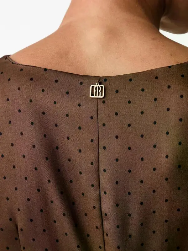 FRACOMINA Polka-dot Cowl-neck Midi Dress