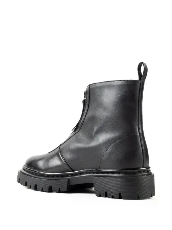 Staud Miles Zip-front Leather Ankle Boots