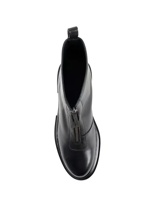Staud Miles Zip-front Leather Ankle Boots