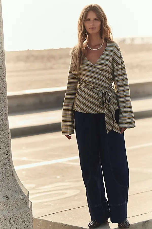 Free People It's A Wrap Pant Set - Citron Combo
