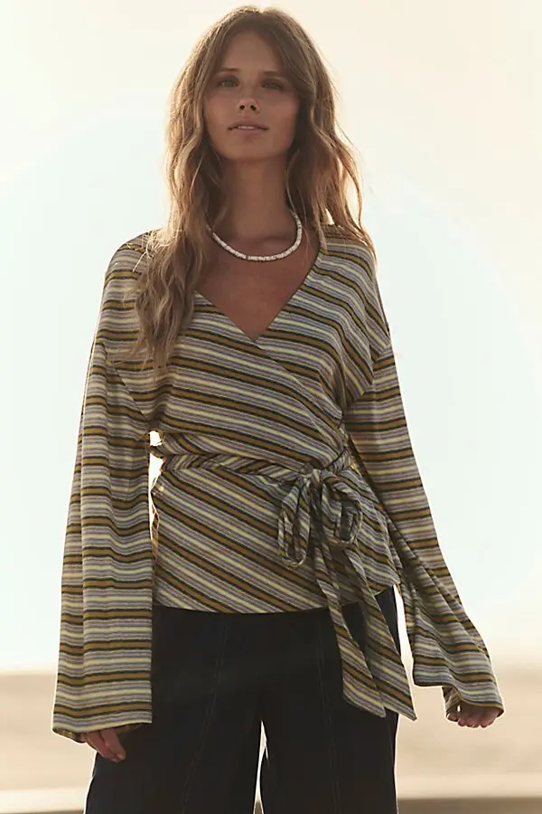 Free People It's A Wrap Pant Set - Citron Combo