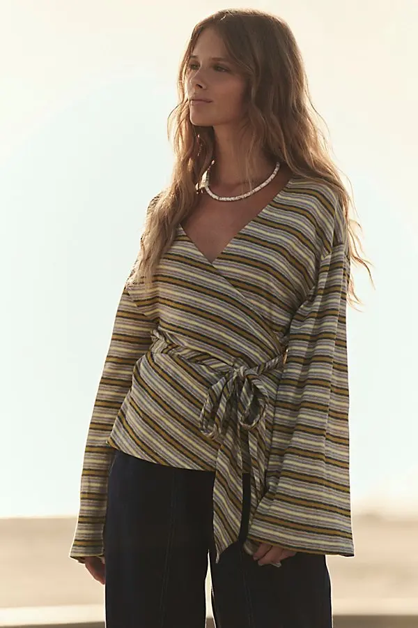 Free People It's A Wrap Pant Set - Citron Combo