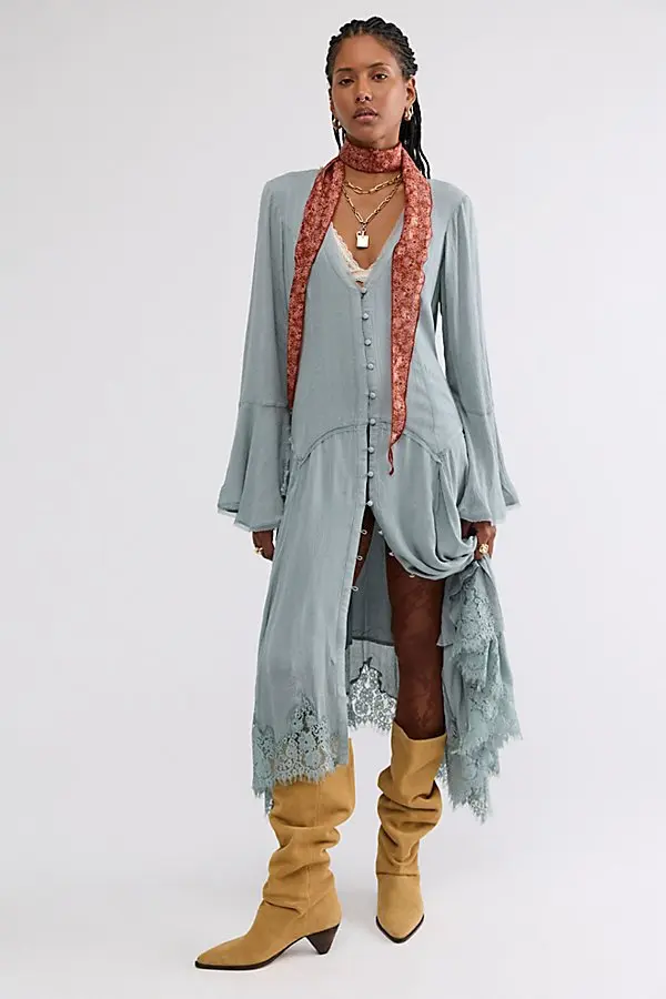Free People Rosemary Midi Dress - Slate