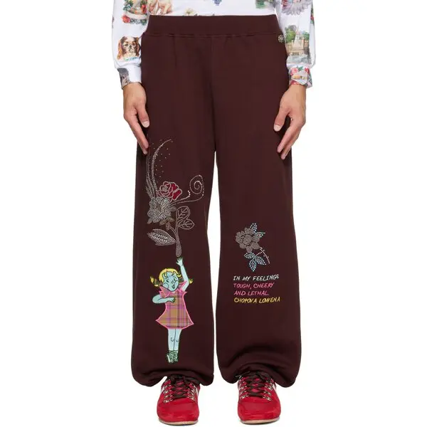 CHOPOVA LOWENA Embellished Graphic-print Track Pants