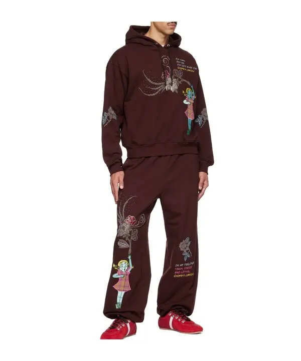 CHOPOVA LOWENA Embellished Graphic-print Track Pants