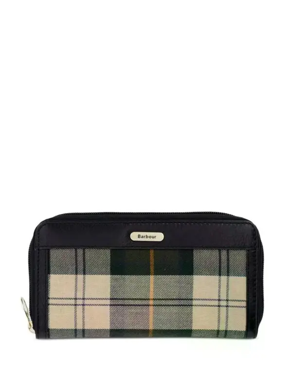 Barbour Daphne Tartan-print Leather Wallet - Neutrals