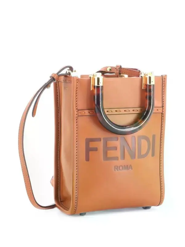 Fendi Sunshine Shopper Tote Leather Mini Crossbody Bag