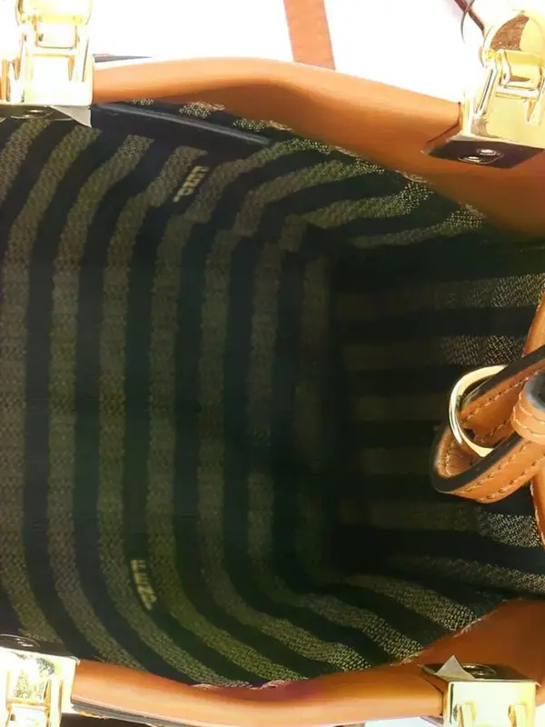 Fendi Sunshine Shopper Tote Leather Mini Crossbody Bag - Brown