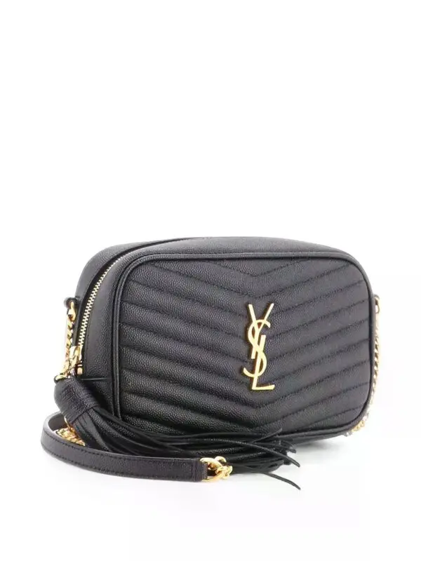 Saint Laurent Lou Camera Bag Matelasse Chevron Leather Mini Crossbody Bag - Black