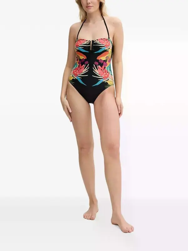 Desigual Floral-print Halterneck Swimsuit