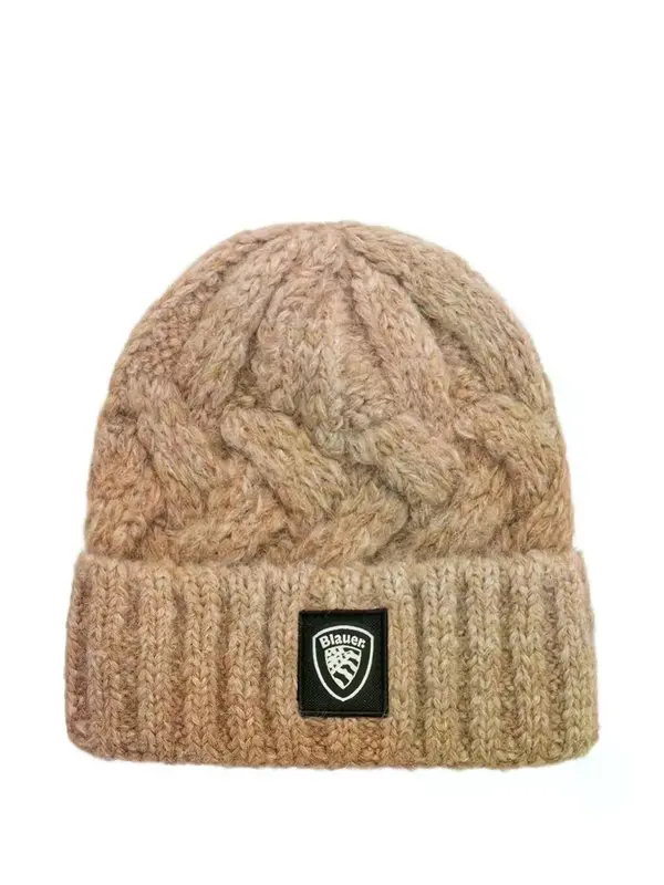 BLAUER. Euclid Cable-knit Beanie Hat - Neutrals