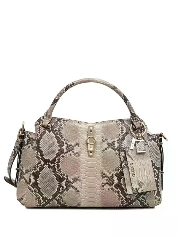 Guess Yvonne Snakeskin-effect Tote Bag