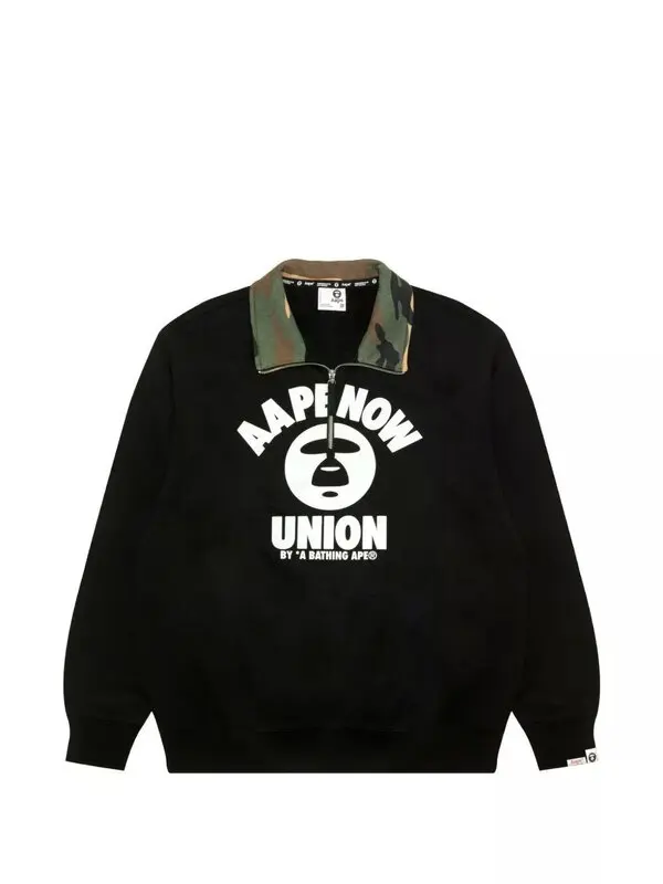 AAPE BY *A BATHING APE Camouflage-collar Logo-print Sweater