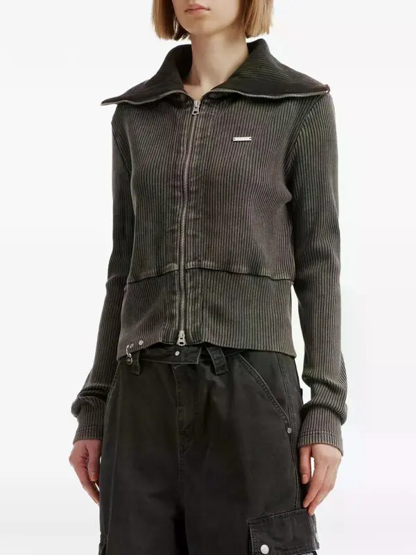 MUSIUM DIV. Ribbed Zip-up Sweatshirt