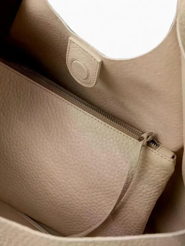 GIANNI CHIARINI Large Dua Grained Leather Tote Bag