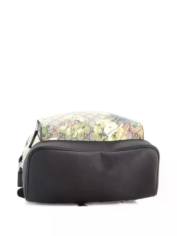 Gucci Zip Pocket Blooms Print Gg Coated Canvas Medium Backpack