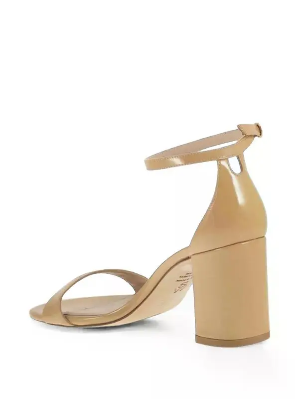 STUART WEITZMAN Nudist Block Patent-finish Block-heel Sandals