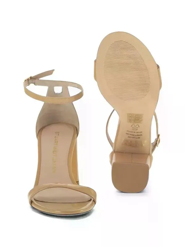 STUART WEITZMAN Nudist Block Patent-finish Block-heel Sandals