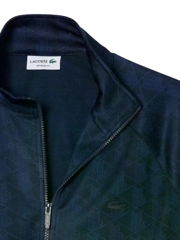 Lacoste Monogram-print Zip-up Sweater