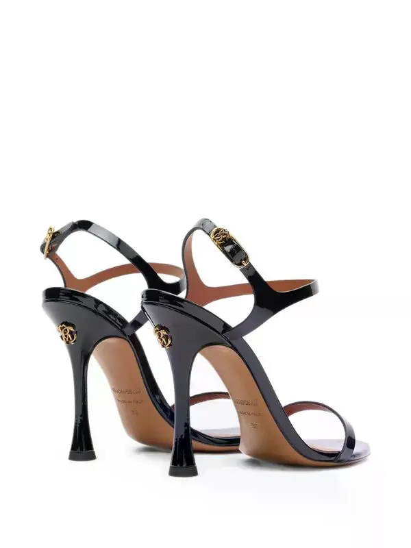 Roberto Cavalli Rc Monogram Patent Leather Sandals