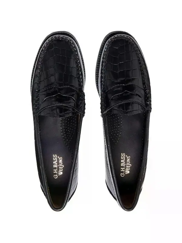 G.H.BASS Easy Weejuns Crocodile-effect Loafers