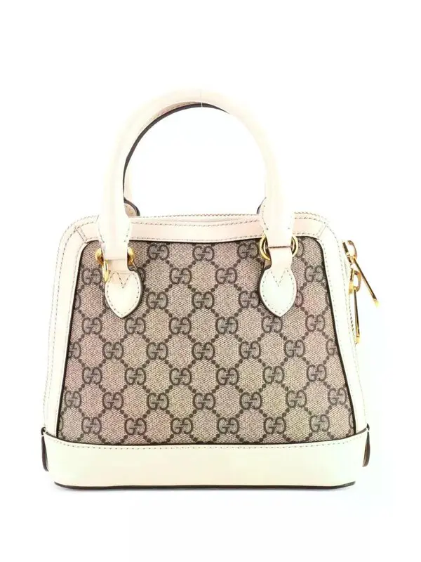 Gucci Horsebit 1955 Top Handle Bag Gg Coated Canvas With Leather Mini Shoulder Bag