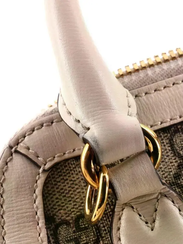 Gucci Horsebit 1955 Top Handle Bag Gg Coated Canvas With Leather Mini Shoulder Bag