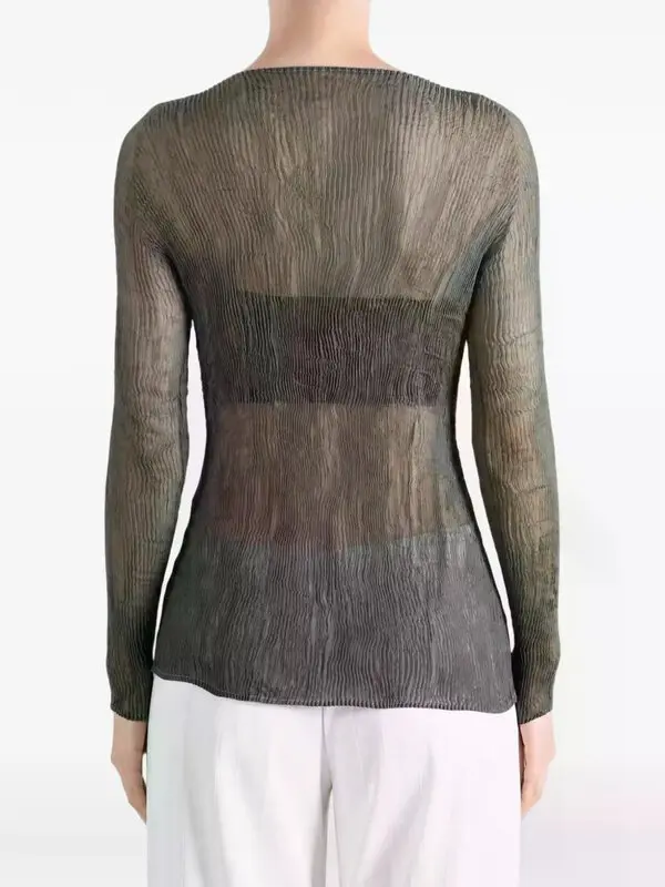 Issey Miyake Pleated Semi-sheer Top