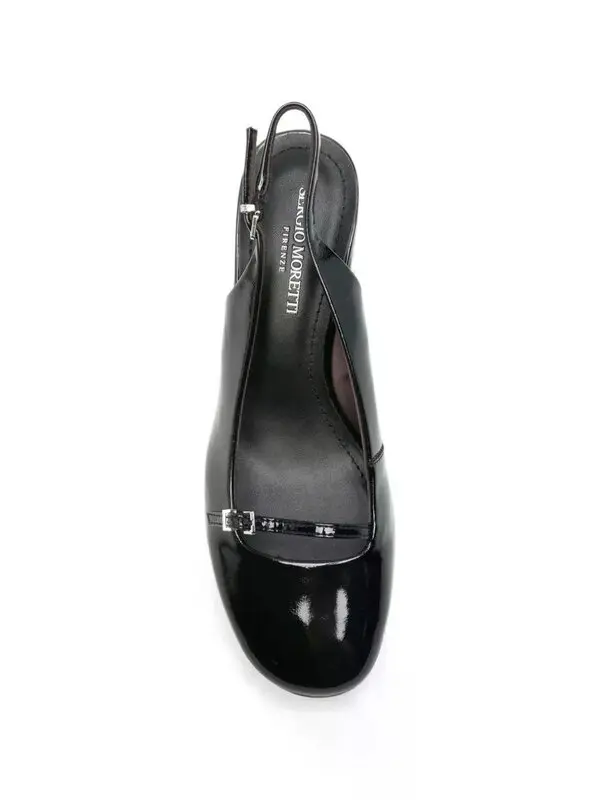 SERGIO MORETTI FIRENZE Patent-finish Slingback Heeled Pumps