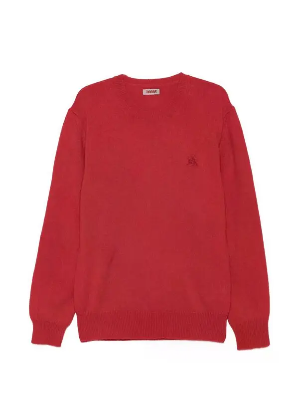 BARACUTA Logo-embroidered Sweater - Red