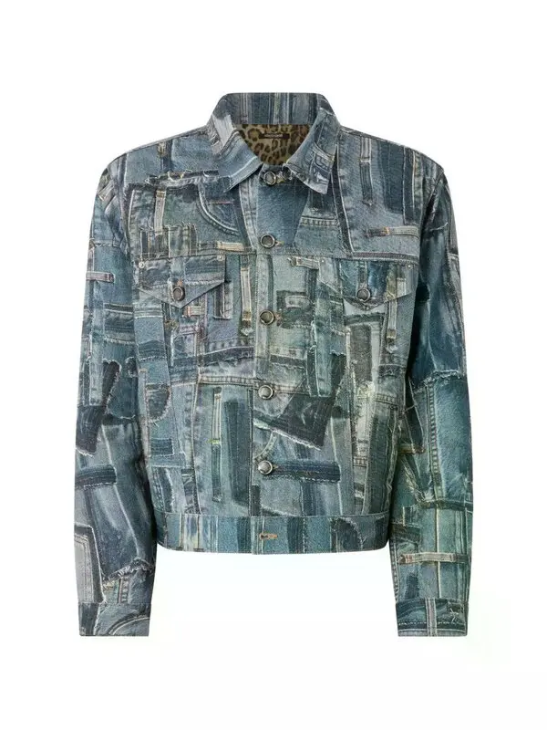 Roberto Cavalli Patchwork Denim Jacket - Blue